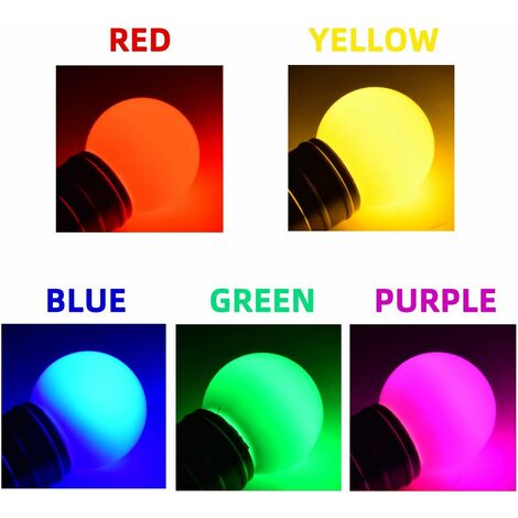 Pack of 10 B22 2W LED Light Bulbs, Colored Energy Efficient Light Bulb ...