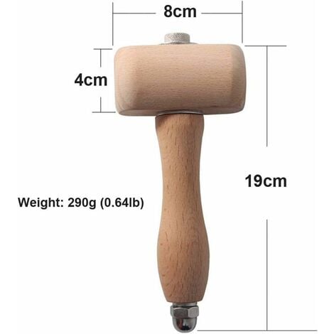 Beech Wood Mallet Hammer Tool, Wood Carving Hammer Leather Craft Carving