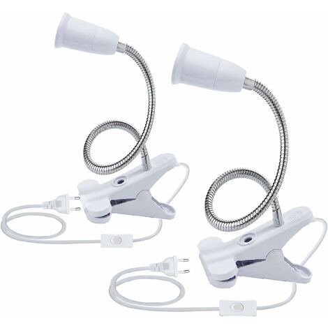 2PCS LED Table Lamp Base E27 Clamp Bulb Socket Gooseneck Lamp Holder ...