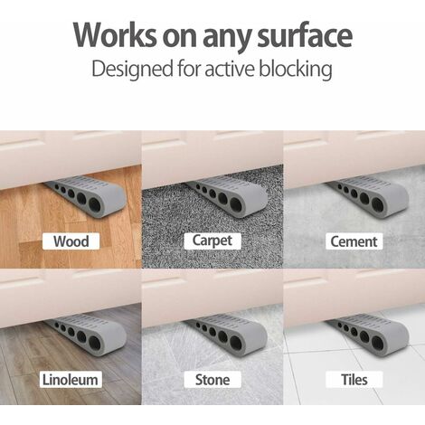 Door Stops Rubber Door Stops, Non-Slip on All Floor Surfaces, Gray