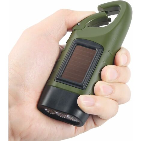 Solar Flashlight, Solar LED Torch & Hand Crank Flashlight Rechargeable ...