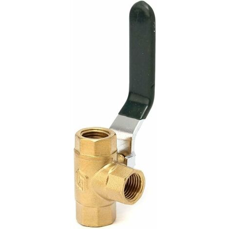 Three Way Valve, 1/2 Inch Tap L-Shaped Brass Valve Connector for Water ...