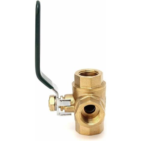 Three Way Valve, 1/2 Inch Tap L-Shaped Brass Valve Connector for Water ...