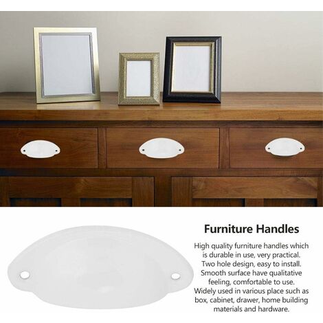 10 Vintage Shell Handle for Kitchen Furniture Cabinet Drawer, Curved ...