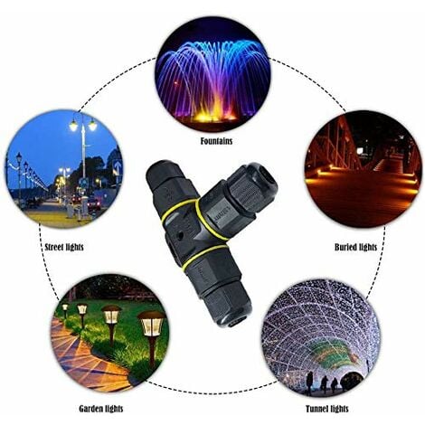 Waterproof Connector T-Shape/ 2 pcs IP68 Waterproof Cable Connector ...