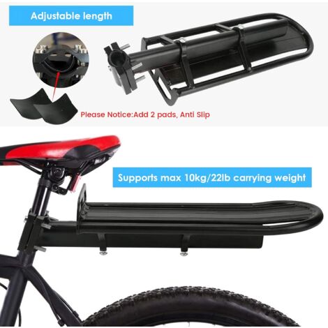Bike Luggage Rack, Universal Adjustable Luggage Rack Carrier Bicycle ...