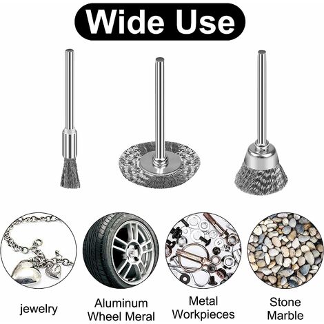 45 Pieces Wire Brushes, Stainless Steel Wire Wire Drill Rotating ...