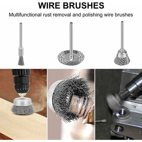 45 Pieces Wire Brushes, Stainless Steel Wire Wire Drill Rotating ...