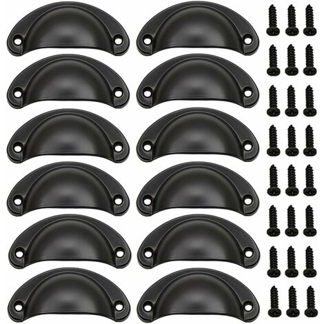 12 Pieces Shell Door Handle, Retro Door Handles, Traditional Half Moon ...