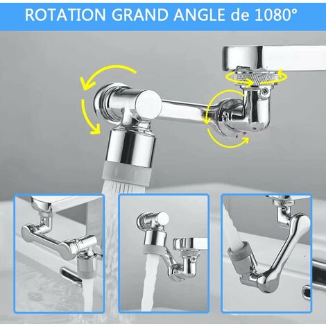 Universal Faucet Aerator, 1080° Wide Angle Rotation Robotic Arm, Faucet ...
