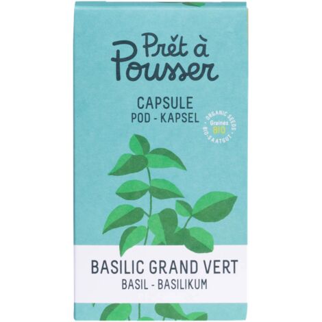 Graines bio - Capsule de basilic grand vert - Prêt à pousser
