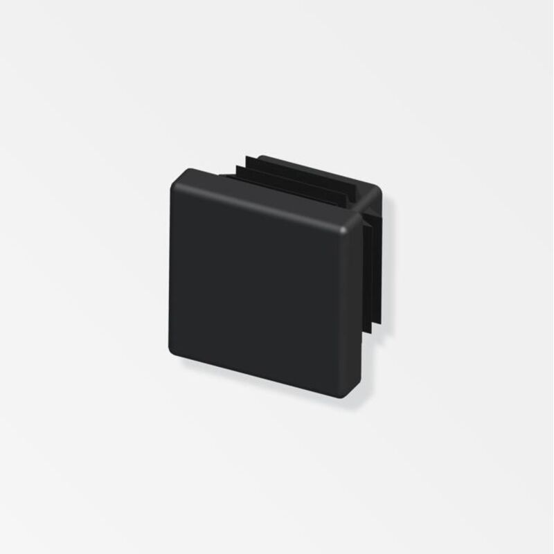 2 embouts carrés 23.5mm pe noir pour tube alu et pvc