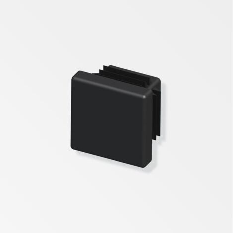 2 embouts carrés 23.5mm pe noir pour tube alu et pvc