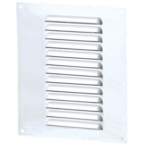 Grille d'aération 150x210mm aluminium blanc avec écran anti-insecte de ...