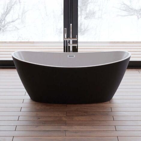 Baignoire Ilot Neroon 2.0 170 noire 170 x80 x60 cm, by SPALINA
