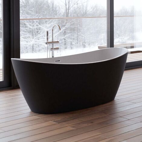Baignoire Ilot Neroon 2.0 170 noire 170 x80 x60 cm, by SPALINA