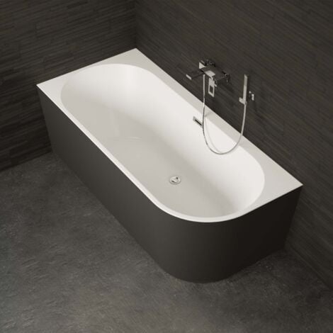 Baignoire Ilot Capri 180 gauche noire 180 x81 x58 cm, by SPALINA
