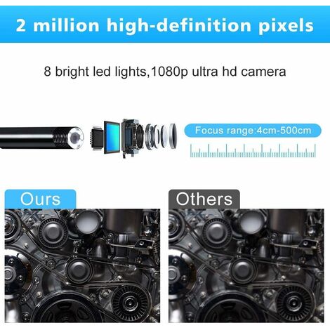 (2M)Caméra Endoscope WiFi Camera Endoscopique Camera Inspection ...