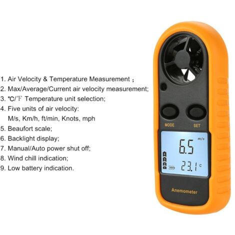 Anemometre Portable Anémomètre Numérique Haute Précision (±5%) avec ...