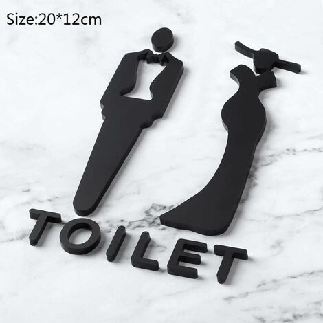 Signe Toilette,WC Sign,Plaque de Porte Femmes et Hommes,Symboles de WC ...