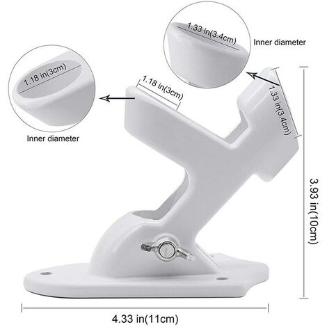 (Blanc)Support de mât de Drapeau Réglable Porte-Drapeau Base De Mât De ...