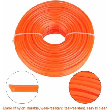 3 mm Débroussailleuse Ligne Bobine de Fil de Corde de Nylon Ligne de débroussailleuse carré en ...
