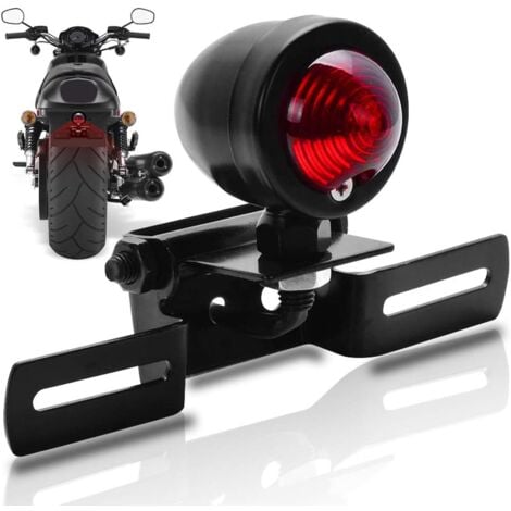 1 pc Moto Feu arrière Frein Stop Feu de jour Rouge 12 V avec support de ...