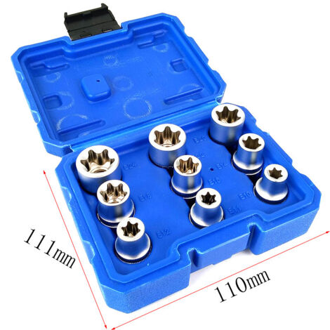 bleu 9 Pièces Coffret Clé à Douilles Torx