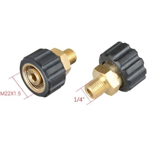 CSPARKV T&F Adaptateur pour nettoyeur haute pression M22 vers M22 / 3/8" / 1/4" Quick Connect ...