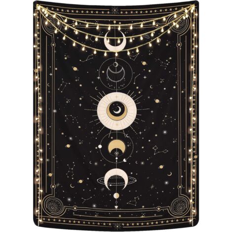 CSPARKV Tapisserie murale avec phases de la lune - Constellation ...