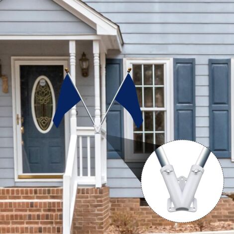 CSPARKV Double support de mât de drapeau, support de mât de drapeau en ...