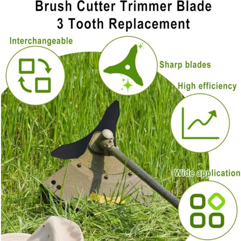 CSPARKV Lame 3 Dents, Lame Débroussailleuse Ronce, Lame de Débroussailleuse Universelle, Disque ...