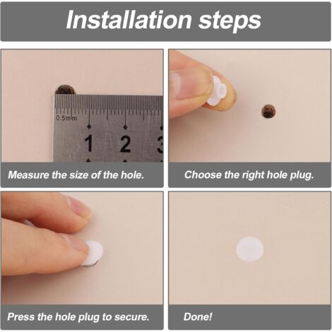 CSPARKV 200 Pièces Cache Trou Bouchon Plastique, Cache Trou Meuble 5/6 ...