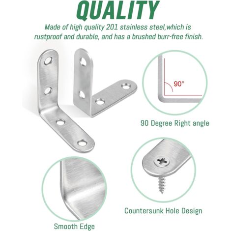 CSPARKV Lot de 20 Équerre Métal, 20 × 20 mm Équerre de Fixation ...