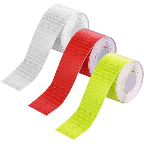 CSPARKV 3 Rouleaux de Ruban Réfléchissant, 2.5cm x 3m Autocollante ...