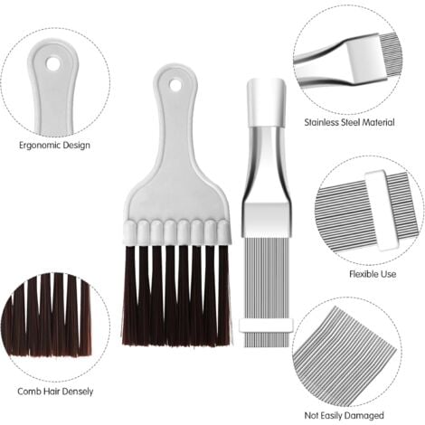 CSPARKV Brosse De Nettoyage Condenseur De Climatiseur, 4 PièCes Kit Nettoyage Climatisation ...