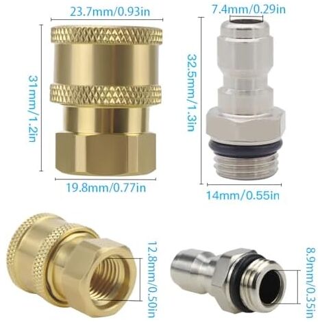 CSPARKV 1/4'' Ensemble Nettoyeur Haute Pression Rapide Connecteur Coupleur Haute en Laiton ...