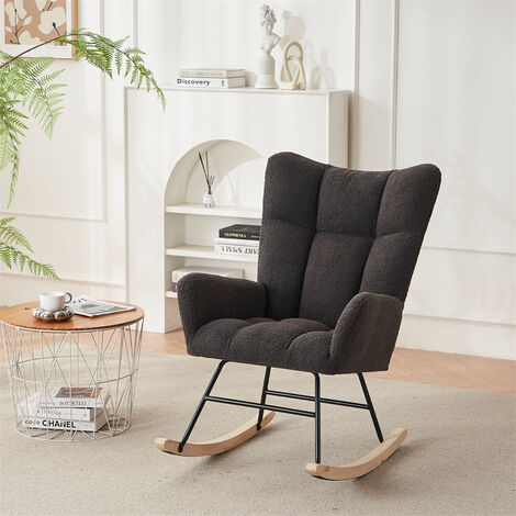 Fauteuil à bascule allaitement scandinave, Rocking chair avec dossier ...