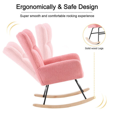 Fauteuil à bascule allaitement scandinave, Rocking chair avec dossier ...