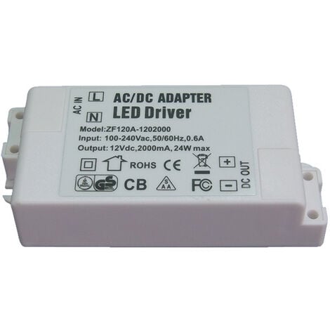 Alimentation Led 12v, Transformateur Led 24w Ac 220v À 12v Dc 2.0a ...