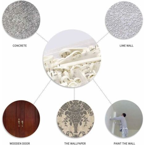 42pcs Accroche Tableau Sans Percer Blanc Fixation Murale Sans Percer ...