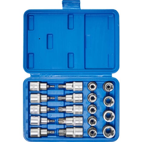 Coffret Douilles Embouts Torx 19 Pièces - bleu