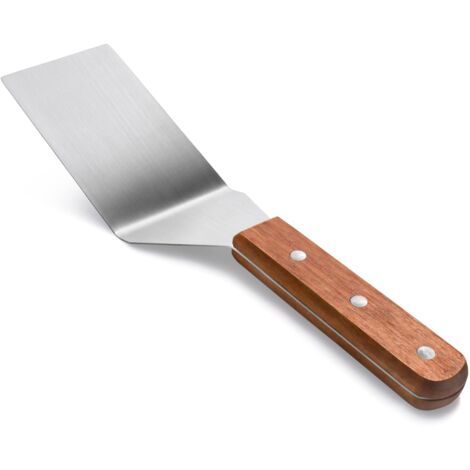 Spatule pour barbecue avec manche et bord en bois