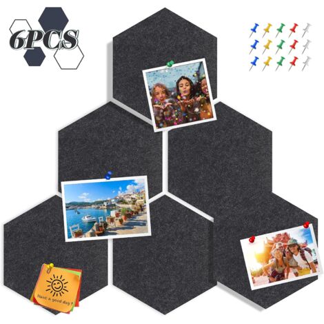 Tableau d'affichage Hexagonal Felt Board Tiles 6 Packs Bulletin Board ...