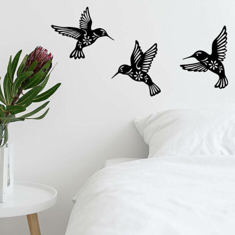 3 Pièces Art Mural en Métal - Décoration Murale Colibri Décoration ...