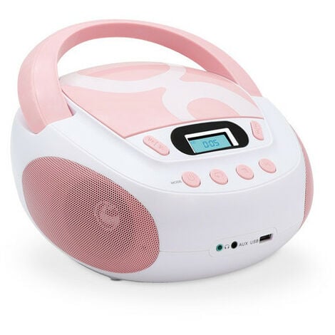 Lecteur CD MP3 enfant avec port USB - rose clair