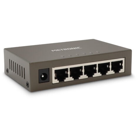 Switch RJ45 5 ports Gigabit Ethernet noir - METRONIC 495580