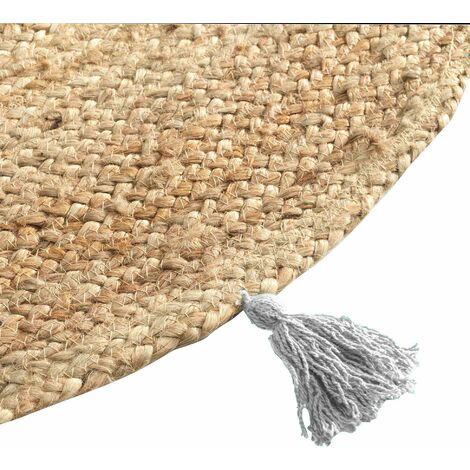 Tapis rond jute 120 cm Shira blanc