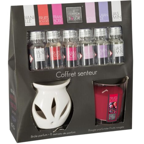 Coffret senteur bougie encens fruits rouge