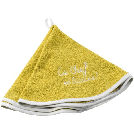 Essuie main Torchon Le chef en cuisine Jaune